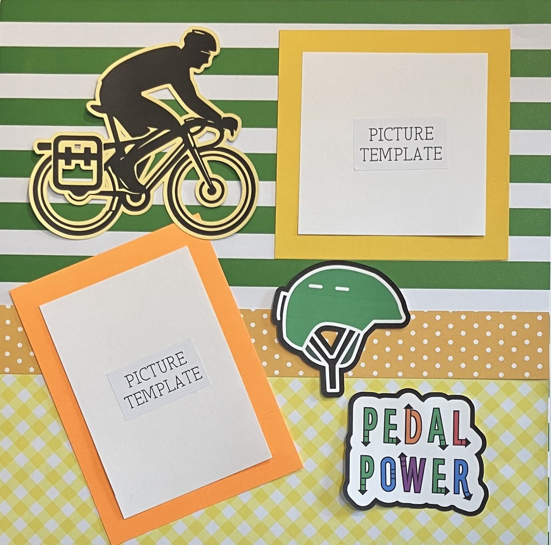 Bike Riding Scrapbook Kit - Two (2) Page Ready to Assemble Biker ...