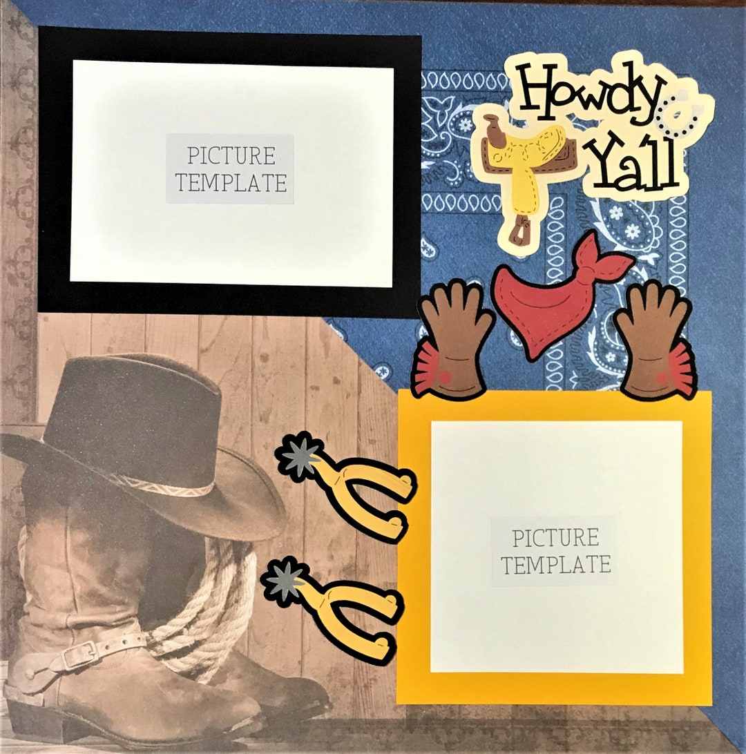 Cowboy Scrapbook Kit - Two (2) 12 X 12 Ready to Assemble Cowboy ...