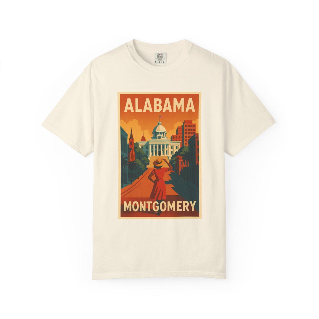 Vintage Alabama Montgomery T-shirt, Retro Souvenir Tee, Gift for Travel ...