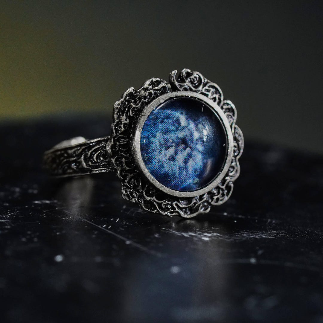PREMIUM Darkmoon Ring – Handmade 950 Silver Celestial Talisman ...