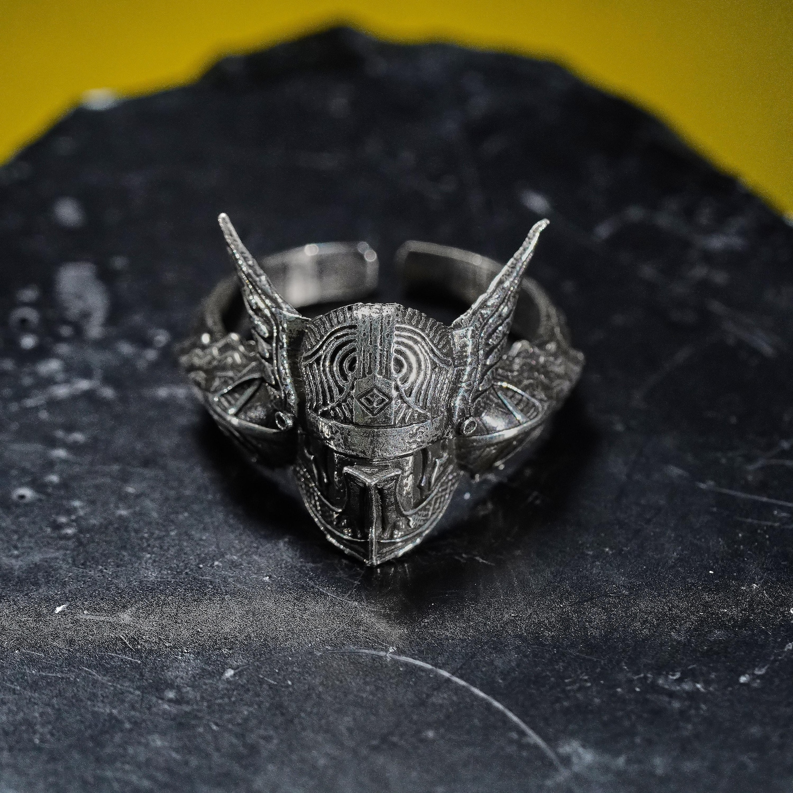 PREMIUM Wylder Nightreign Ring – Handmade 950 Silver Warrior Band ...
