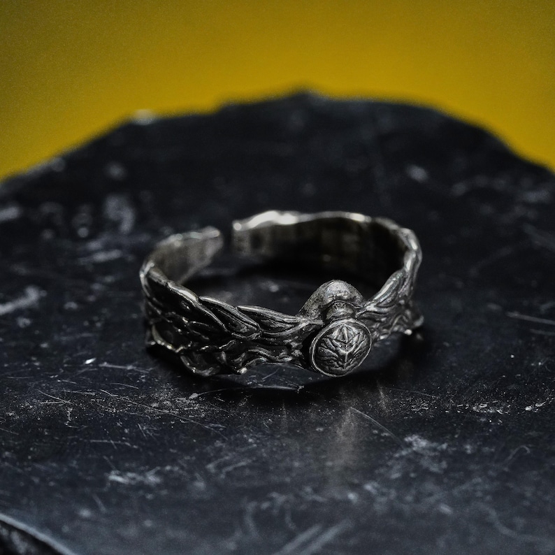 PREMIUM Wylder Nightreign Ring – Handmade 950 Silver Warrior Band ...