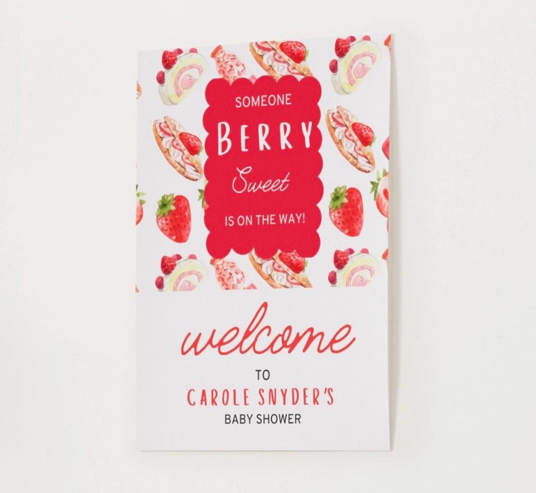 Someone Berry Sweet 18x24 Welcome Sign for Baby Shower! - Etsy