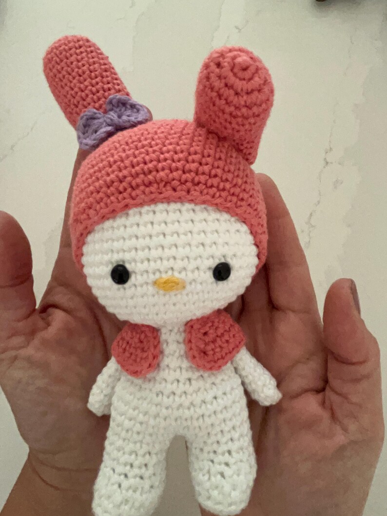 Boneca Amigurumi My Melody em Crochê – Pelúcia Kawaii Feita à Mão ...