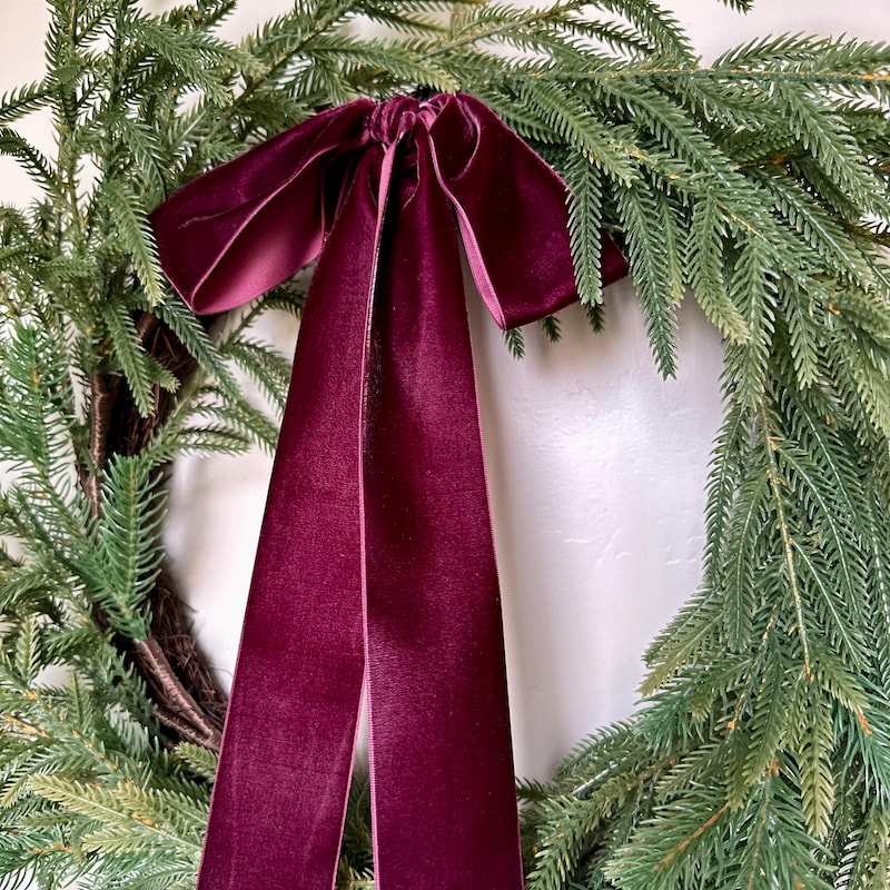 Burgundy Christmas Bows - Etsy