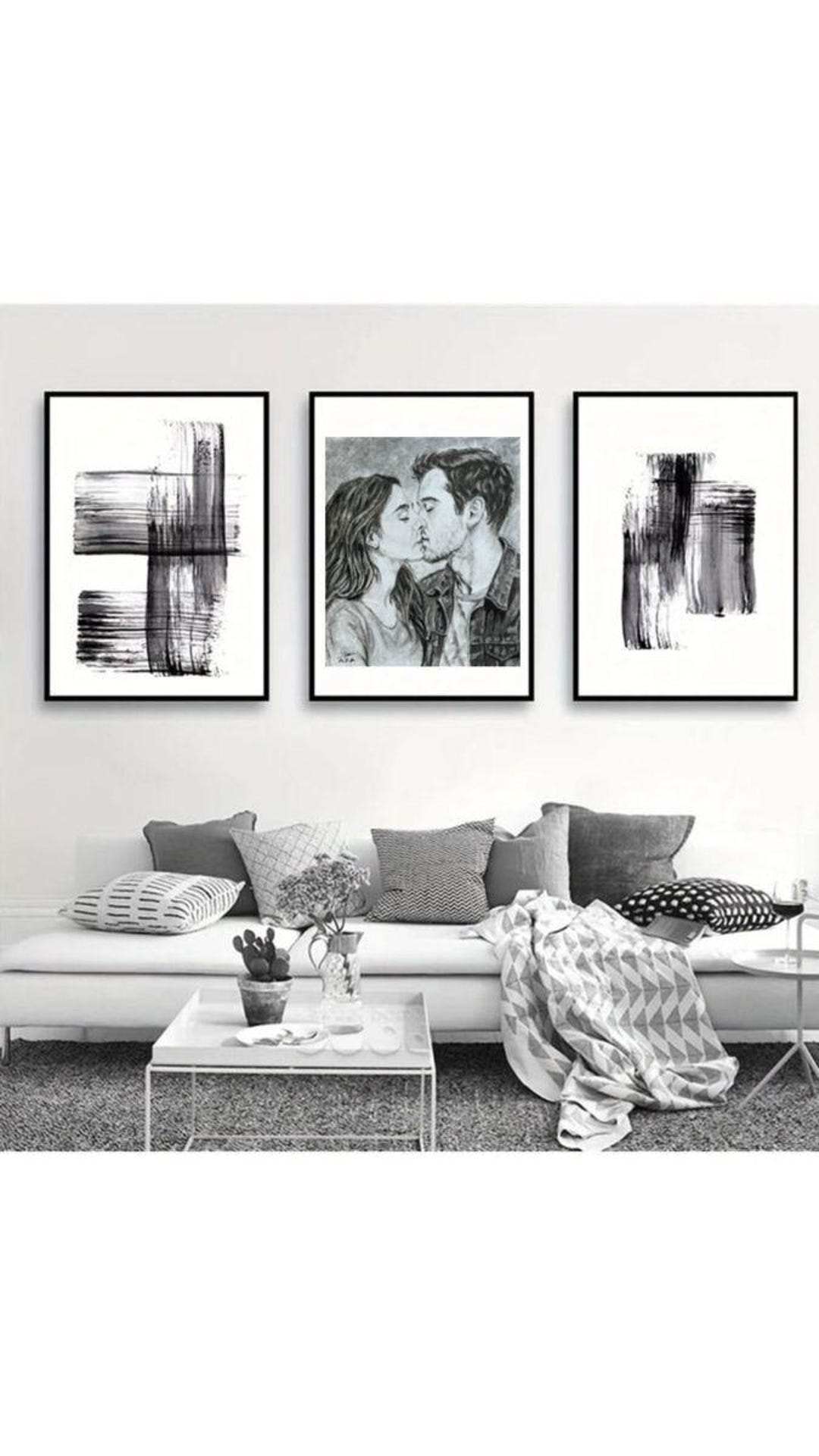 Romantic Couple Kissing Drawing | Charcoal Pencil Sketch | Intimate Art ...