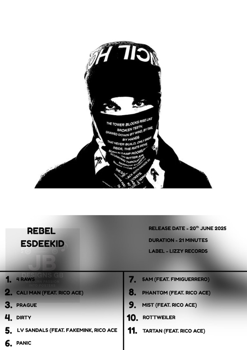 Rebel – Esdeekid Album Cover Art Print: Hip Hop Music Poster - Etsy ...