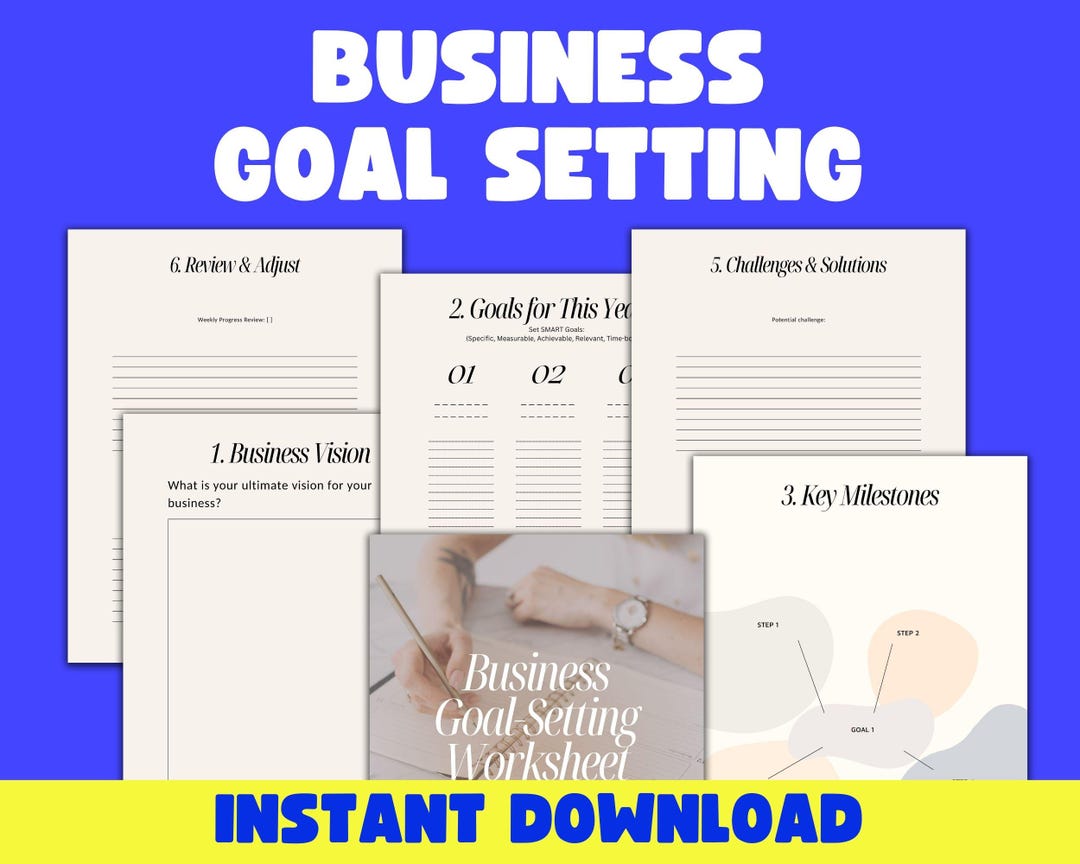 Business Goal Setting Planner | Printable PDF | Plan Your Year | Small ...