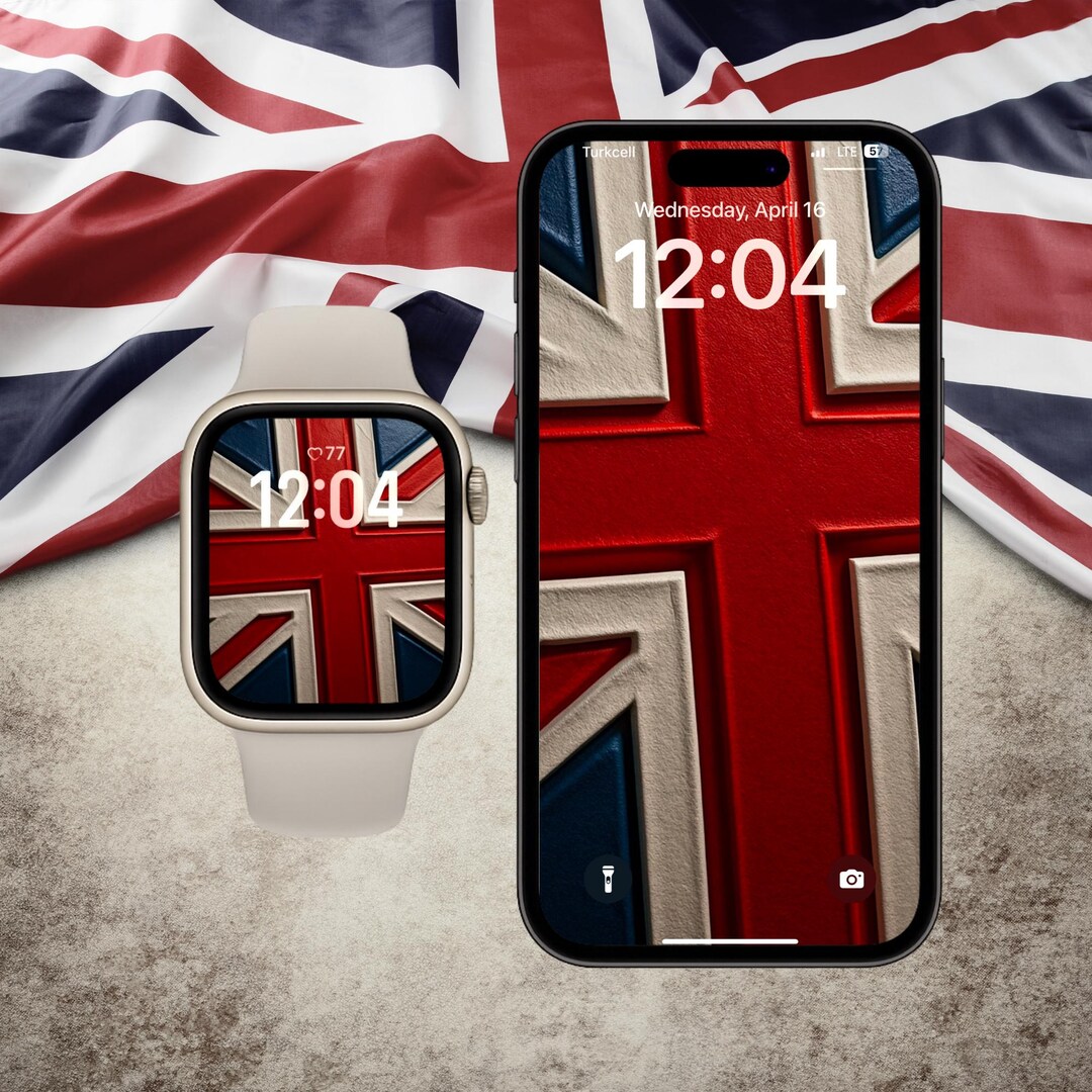 3D Union Jack Wallpaper: British Flag iPhone & Apple Watch Background ...