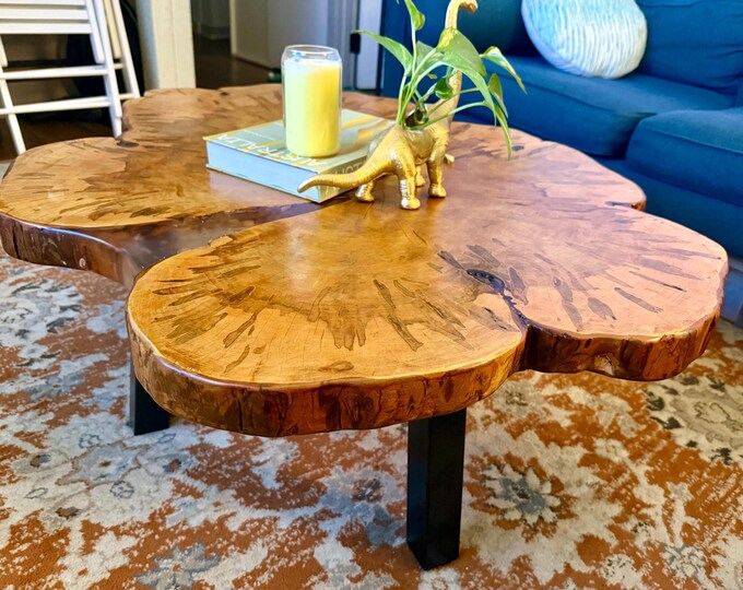 Live Edge Walnut Coffee Table Conversation Piece Functional Art Accent ...