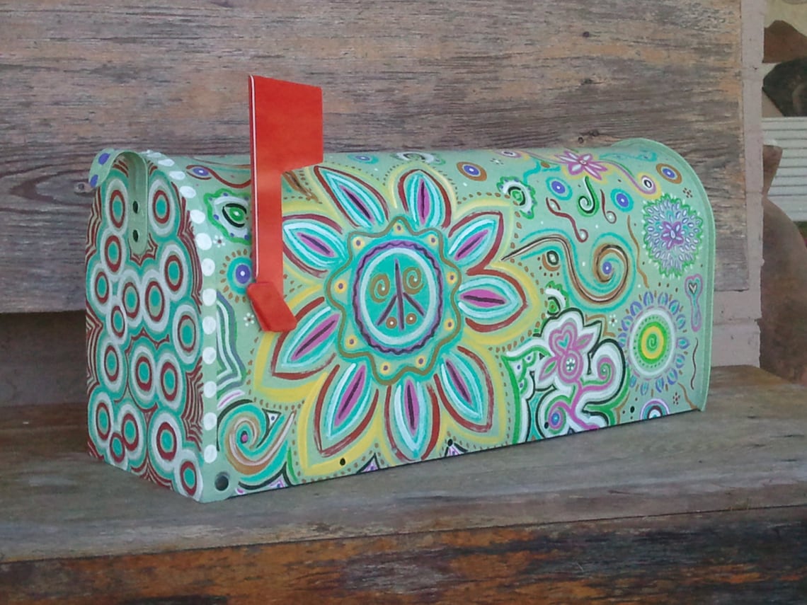 Custom Fun Funky Painted Mailbox | Etsy