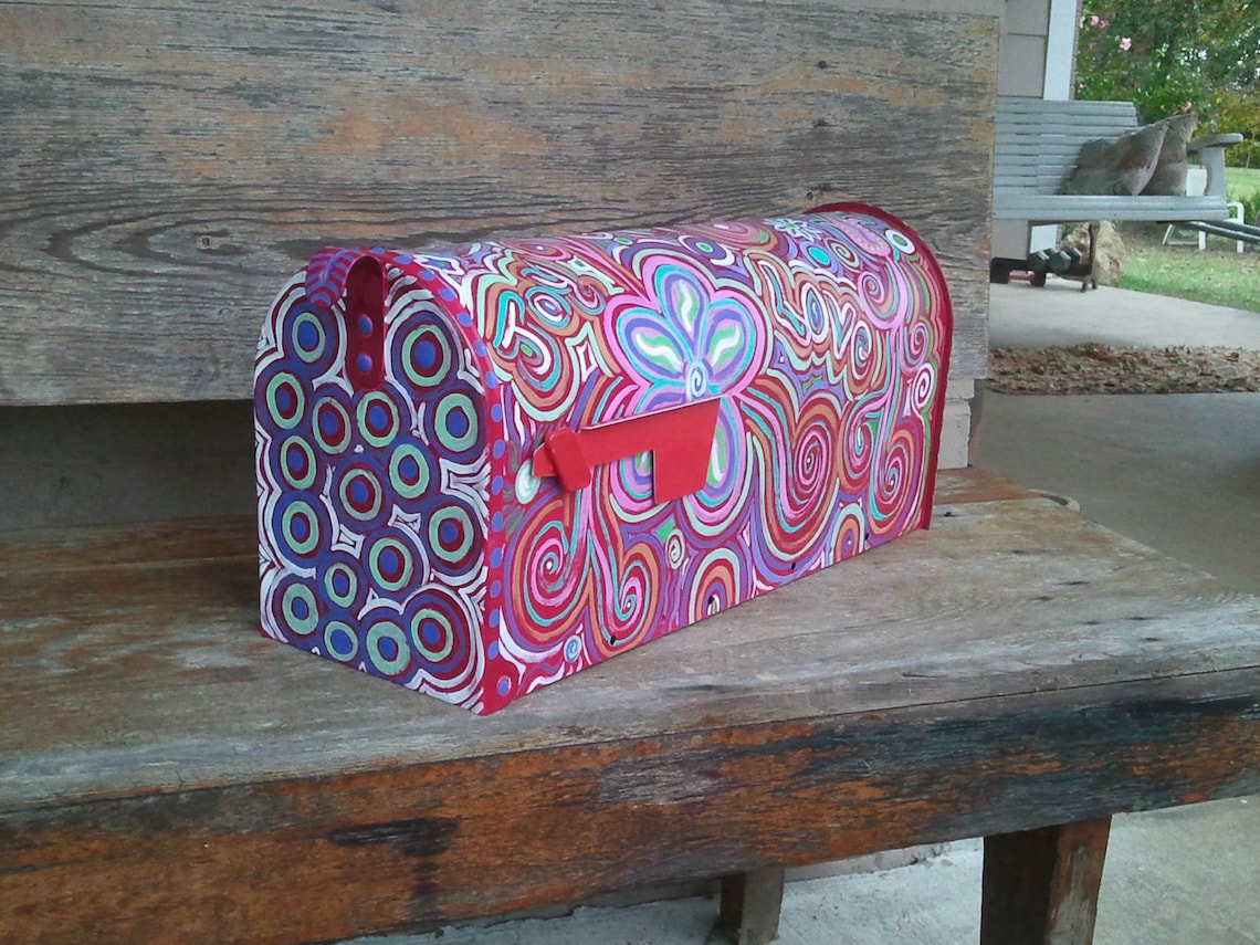 Custom Fun Funky Painted Mailbox | Etsy