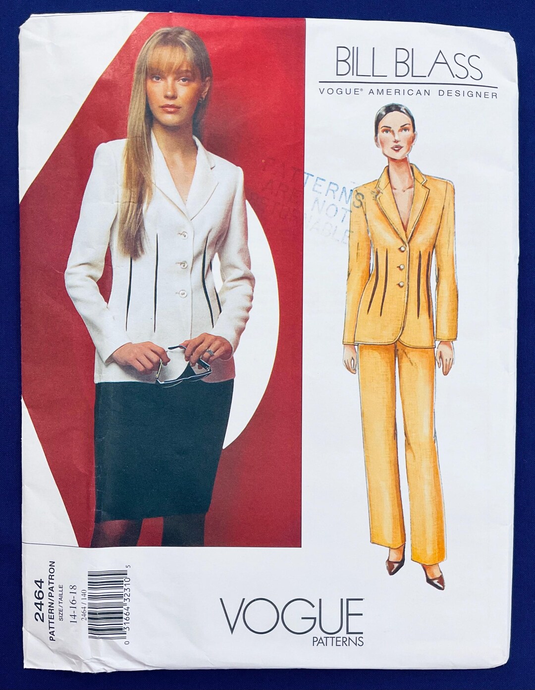 Vogue 2464 Misses Designer Jacket, Skirt & Pants Sewing Pattern, Size ...
