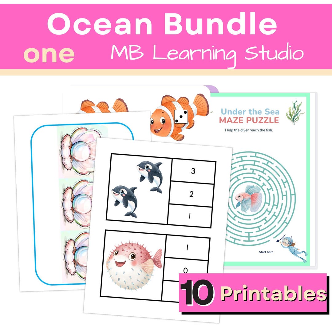 Ocean Learning Pack, Math Worksheets, Early Learning, Preschool ...