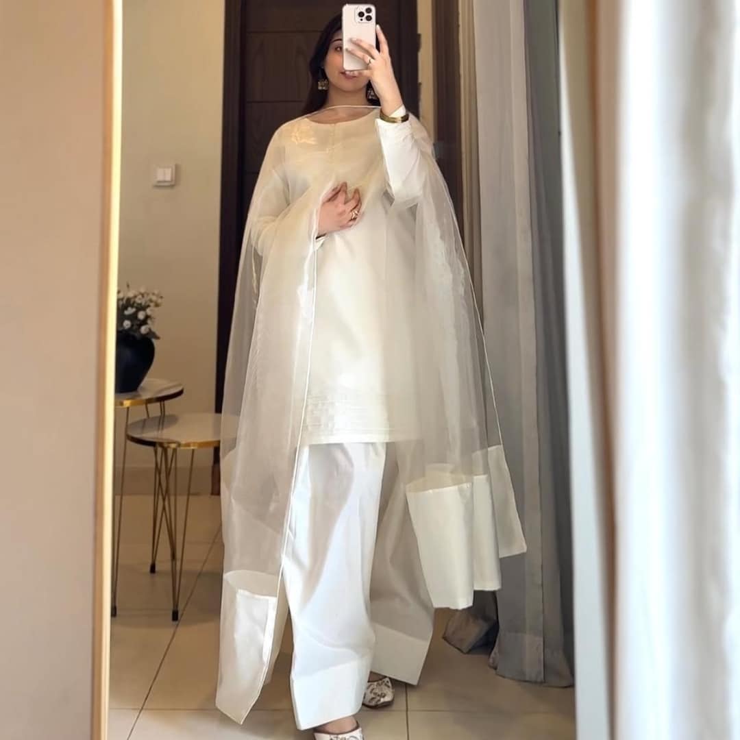 3 Piece Sheesha Silk Farshi Shalwar Suit | Pakistani Indian Designer ...