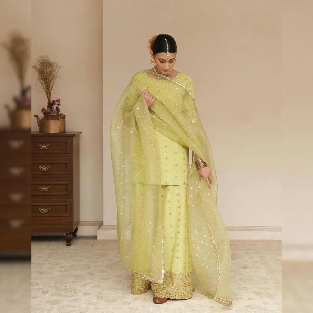 Farshi Shalwar Kameez Pakistani Silk Suit Designer Embroidered Dress ...