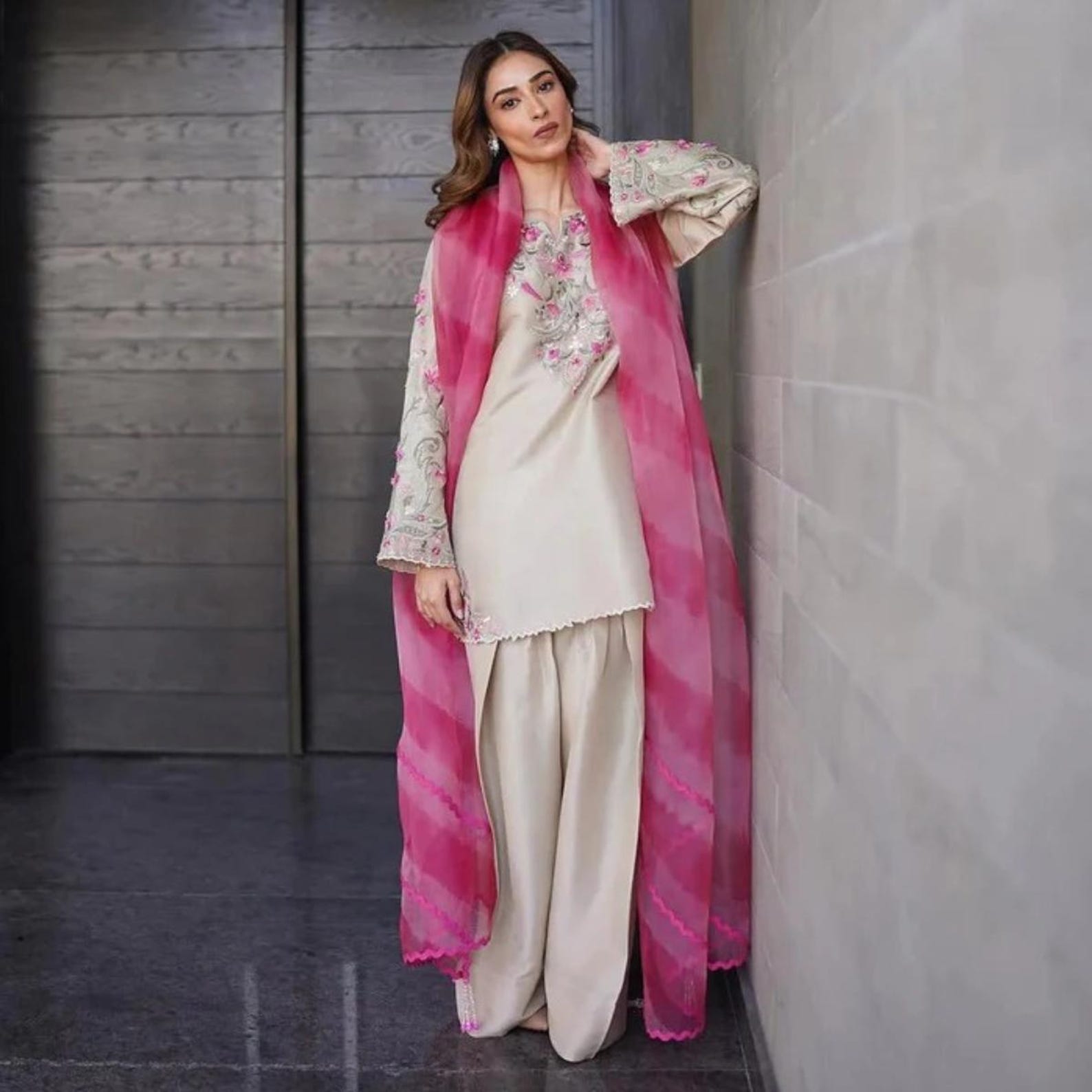 Sheesha Silk Farshi Shalwar Suit | Pakistani Indian Designer ...