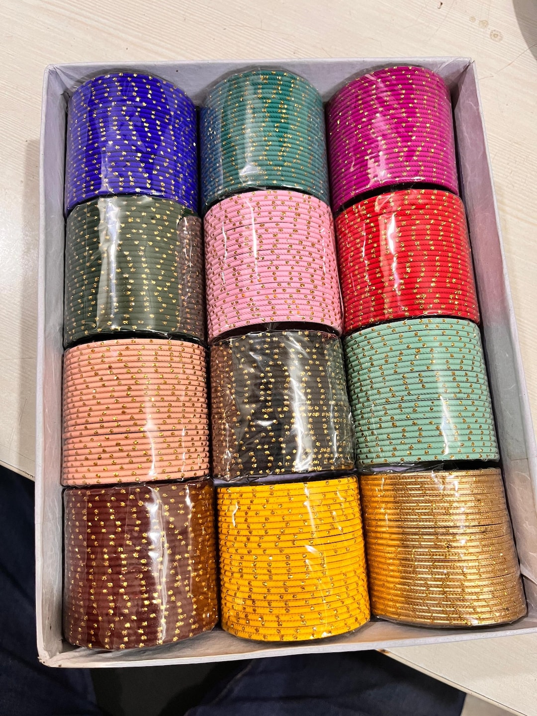 Metal Churi Personalise 12 Multi Color Neon Indian Bangle Box, Wedding ...