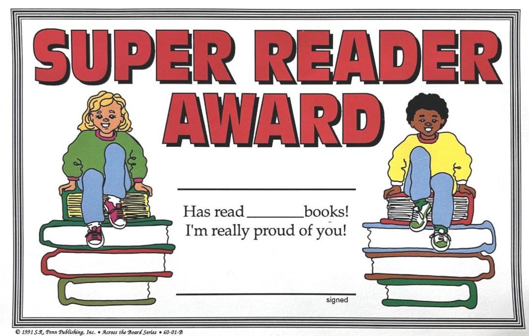 Super Reader Student Award Certificates: 35 Full-color Awards & Storage ...