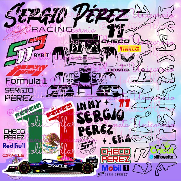 Formula 1 Stickers Checo - Etsy