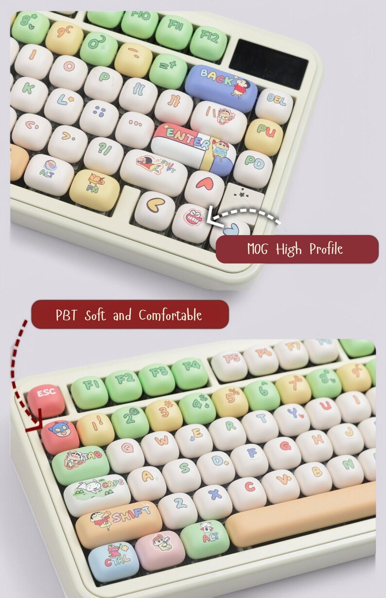 Keycaps 140 Keys - Kawaii Keycap Set , MOG Profile, PBT Keycaps | Cute ...