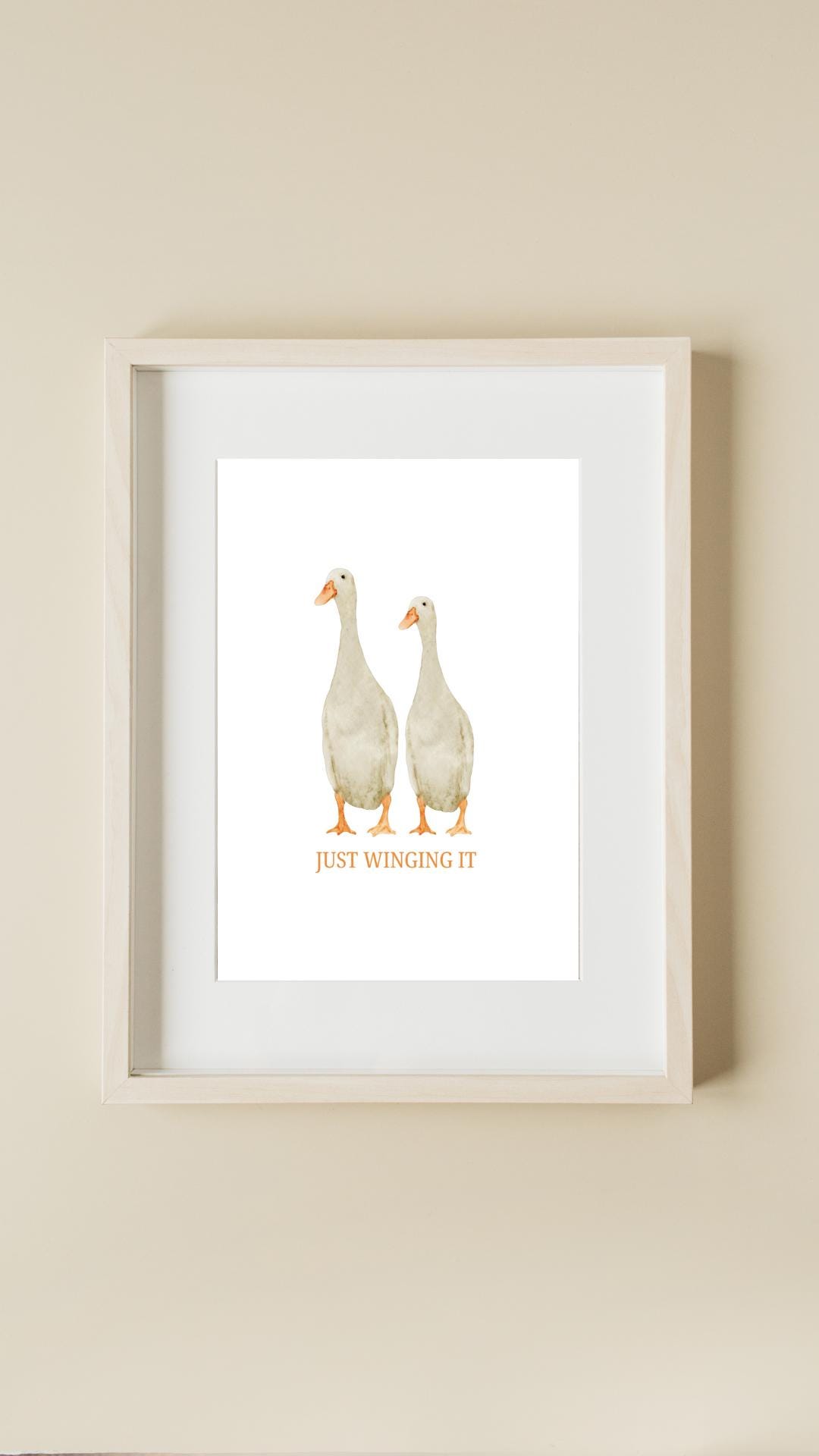 Cute Duck Print | Trendy Digital Wall Art | Modern Home Decor | Nursery ...