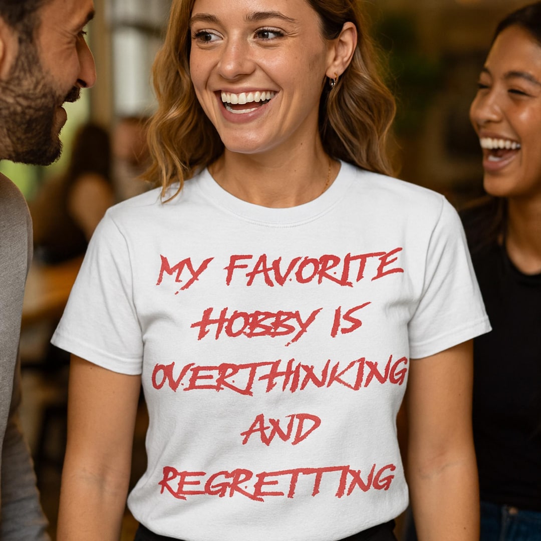 Funny Meme T-shirt My Favorite Hobby is Overthinking and Regretting Tee ...