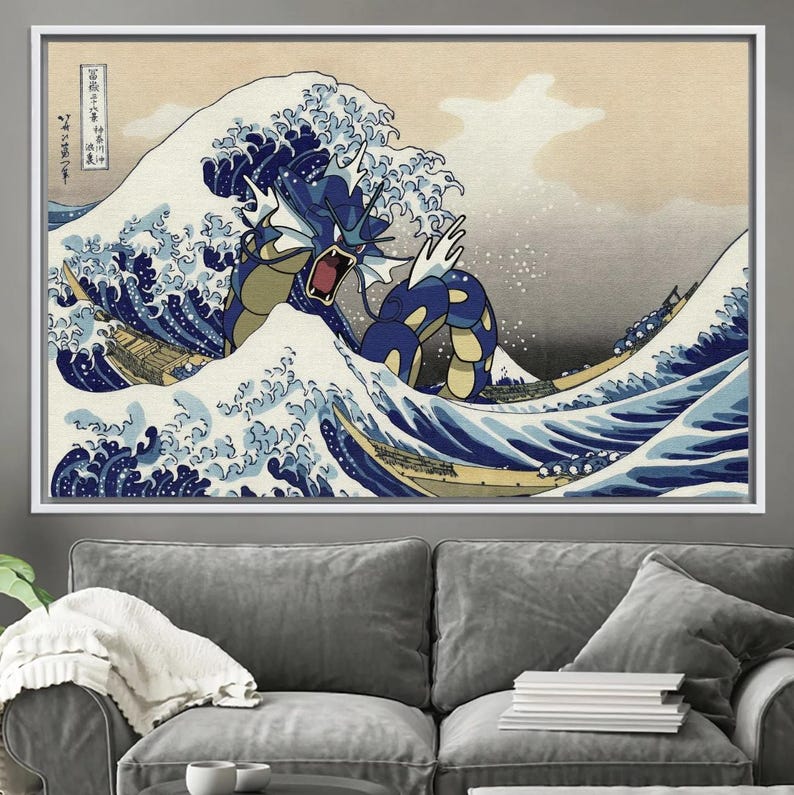 Gyarados Great Wave Poster – Printable Pokémon Wall Art, Japanese Anime ...