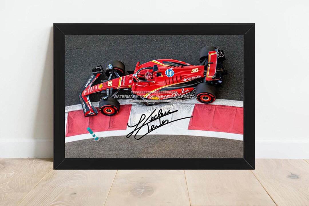 Charles Leclerc Ferrari Signed (printed Autograph) Print Photo Framed ...