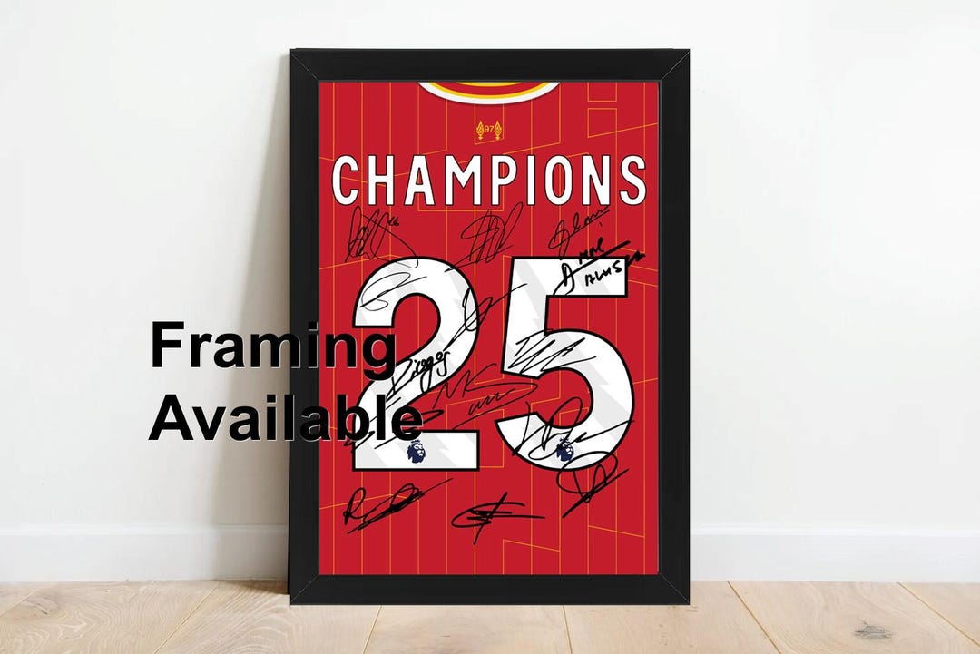 Champions 2025 Squad Signed Liverpool Printed Autograph Print Photo ...