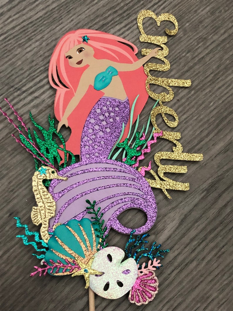 Personalized Mermaid Cake Topper: Under the Sea Party Decor - Etsy