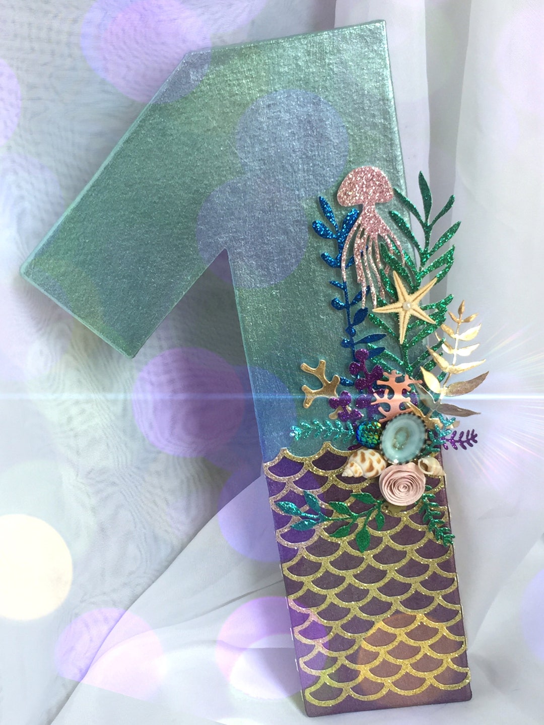 Mermaid Theme Number Photo Prop. Mermaid Party Decoration - Etsy