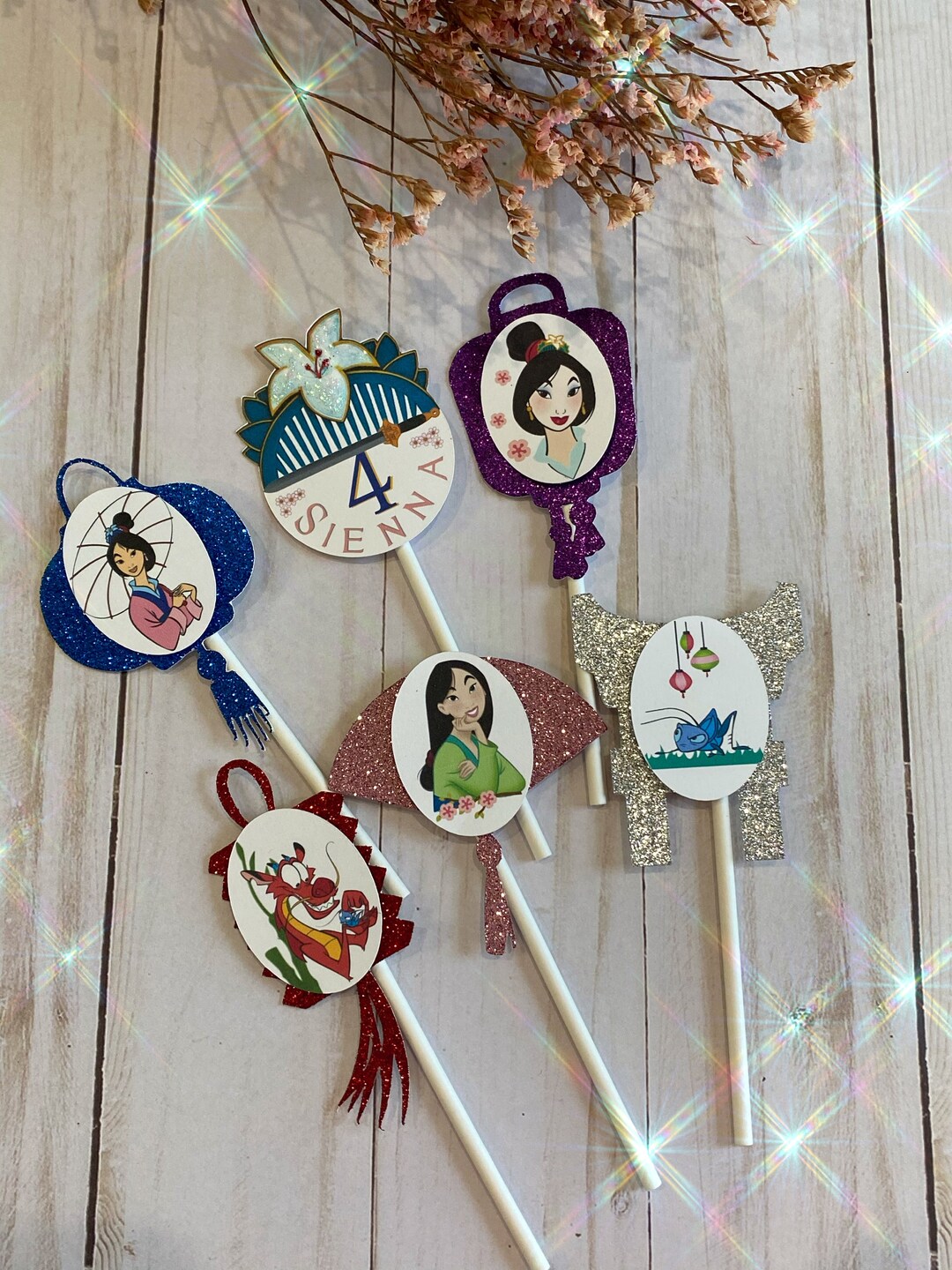 Mulan Cupcake Toppers. Mulan Inspired Toppers. Mulan Birthday Party ...