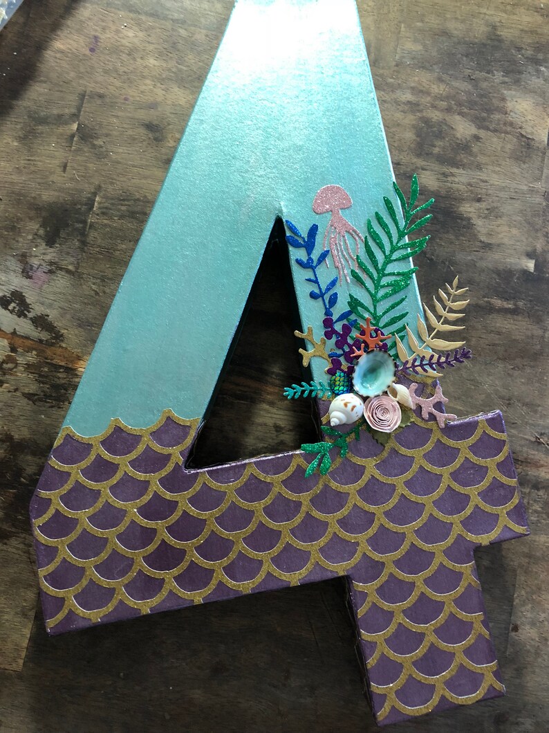 Mermaid Theme Number Photo Prop. Mermaid Party Decoration - Etsy