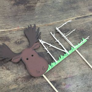 Moose Cake Topper. First Birthday Wild One Cake Topper, - Etsy