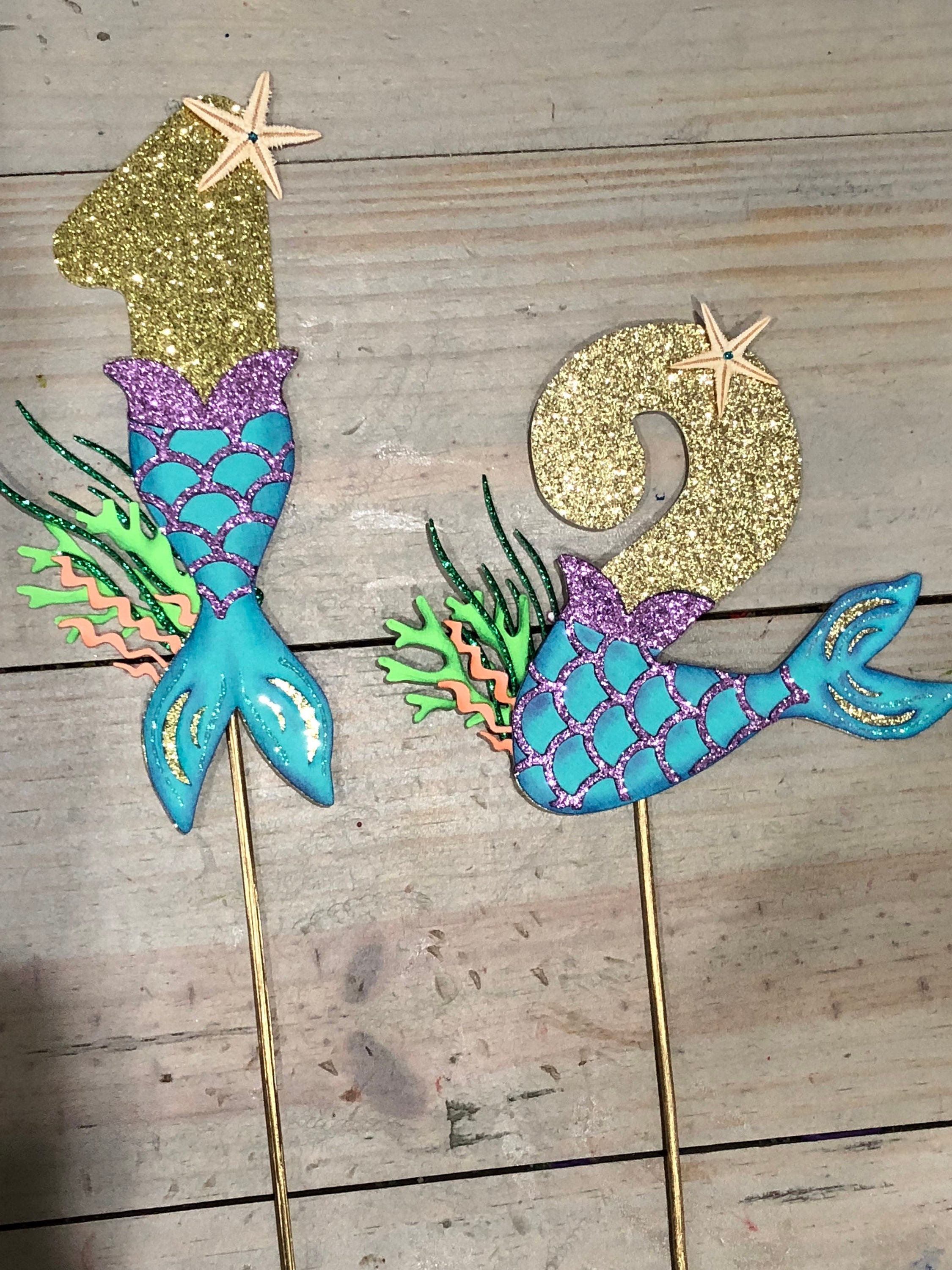 Mermaid Cake Topper. Mermaid Tail Cake Topper. Under the Sea | Etsy