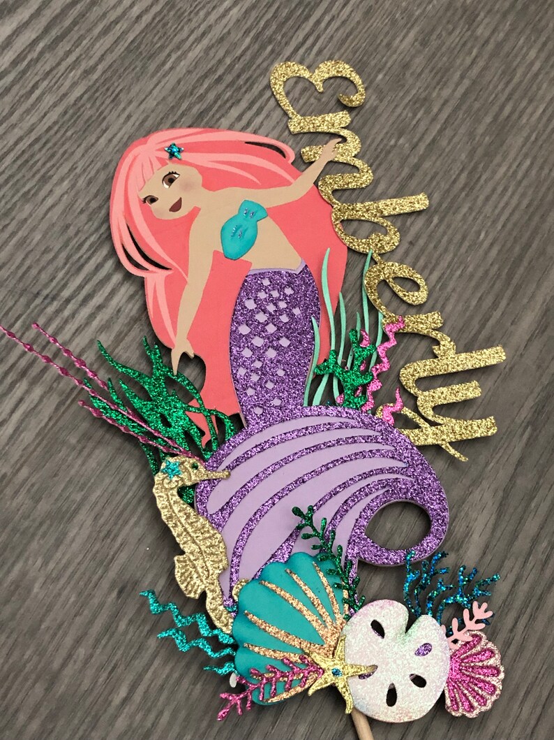 Personalized Mermaid Cake Topper: Under the Sea Party Decor - Etsy