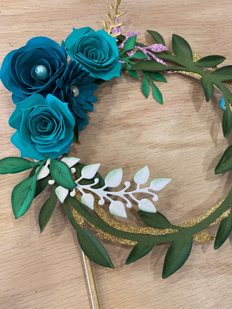 Flower Wreath Birthday Cake Topper - Etsy