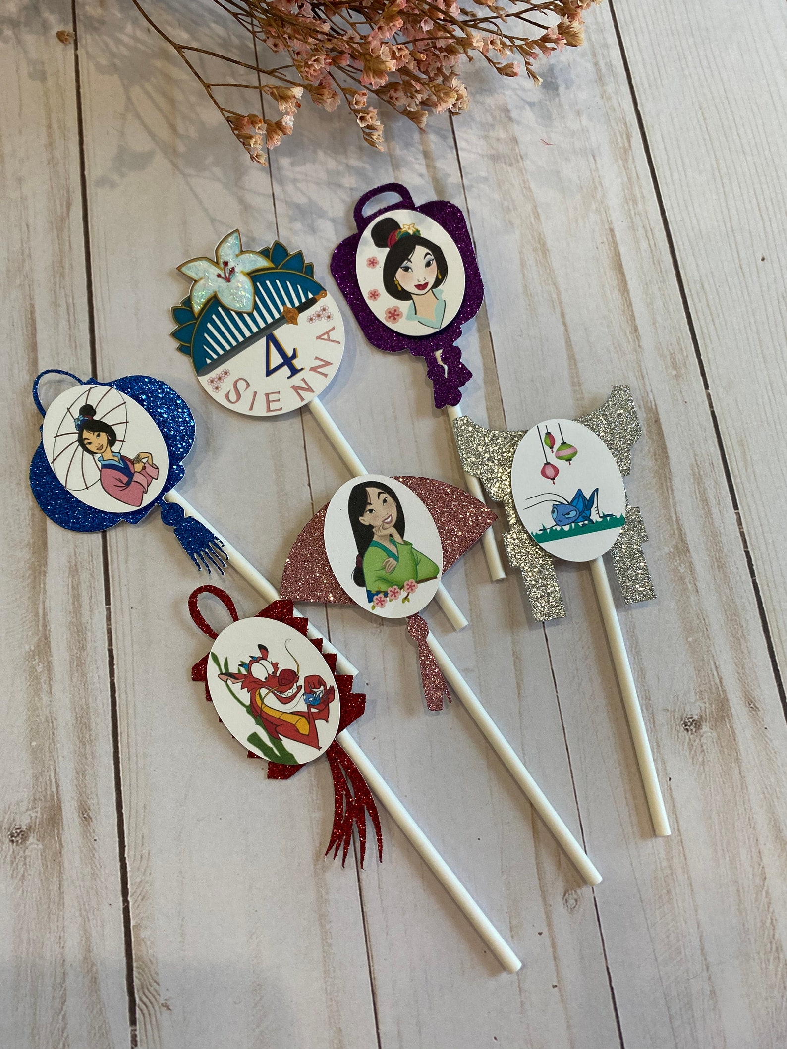 Mulan Cupcake Toppers. Mulan Inspired Toppers. Mulan Birthday | Etsy