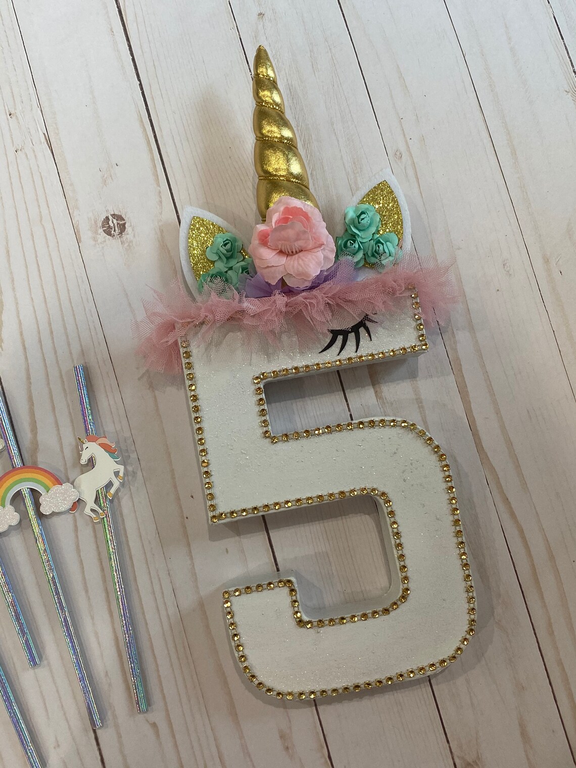 Unicorn Theme Number Photo Prop. Unicorn Party Decoration - Etsy