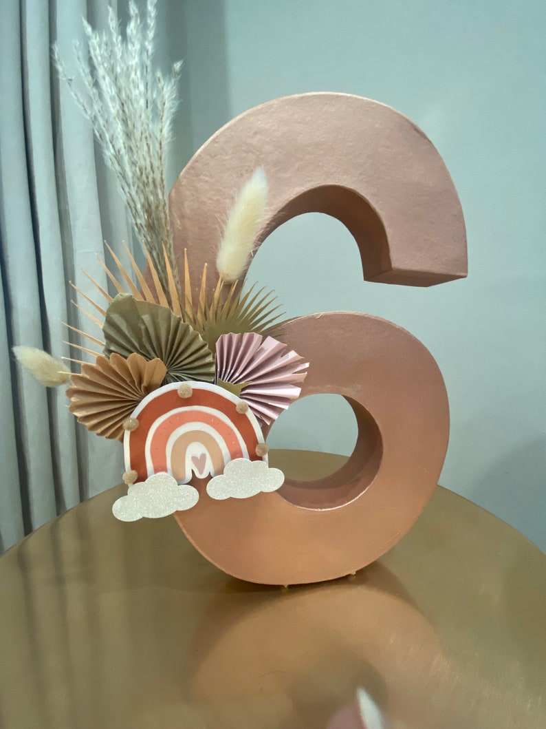 Rainbow Boho Number Photo Prop. Rainbow Party Decoration. - Etsy