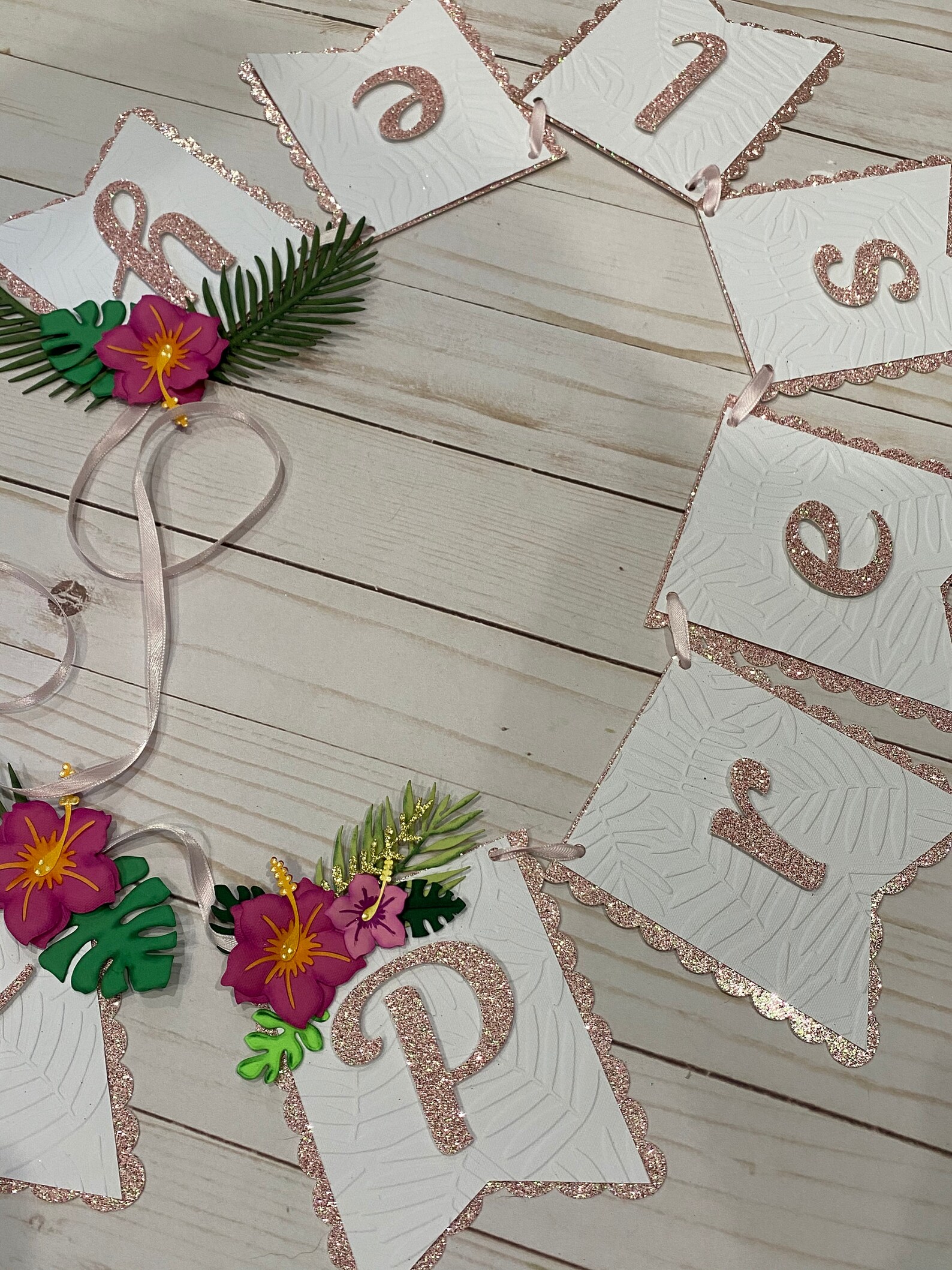 Tropical Happy Birthday Banner. Aloha birthday banner. | Etsy