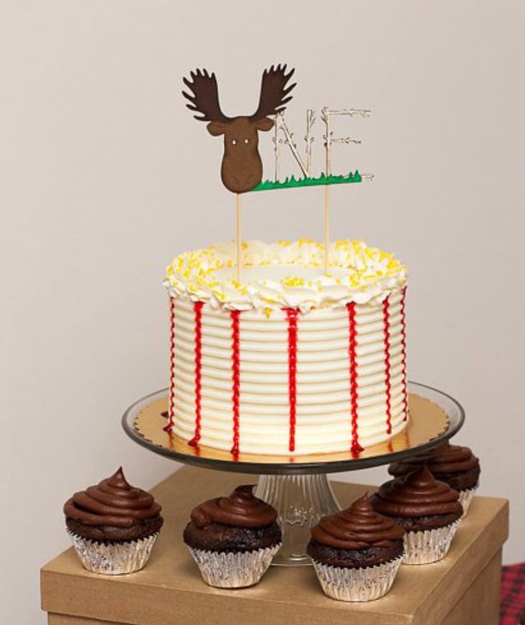 Moose Cake Topper. First Birthday Wild One Cake Topper, - Etsy