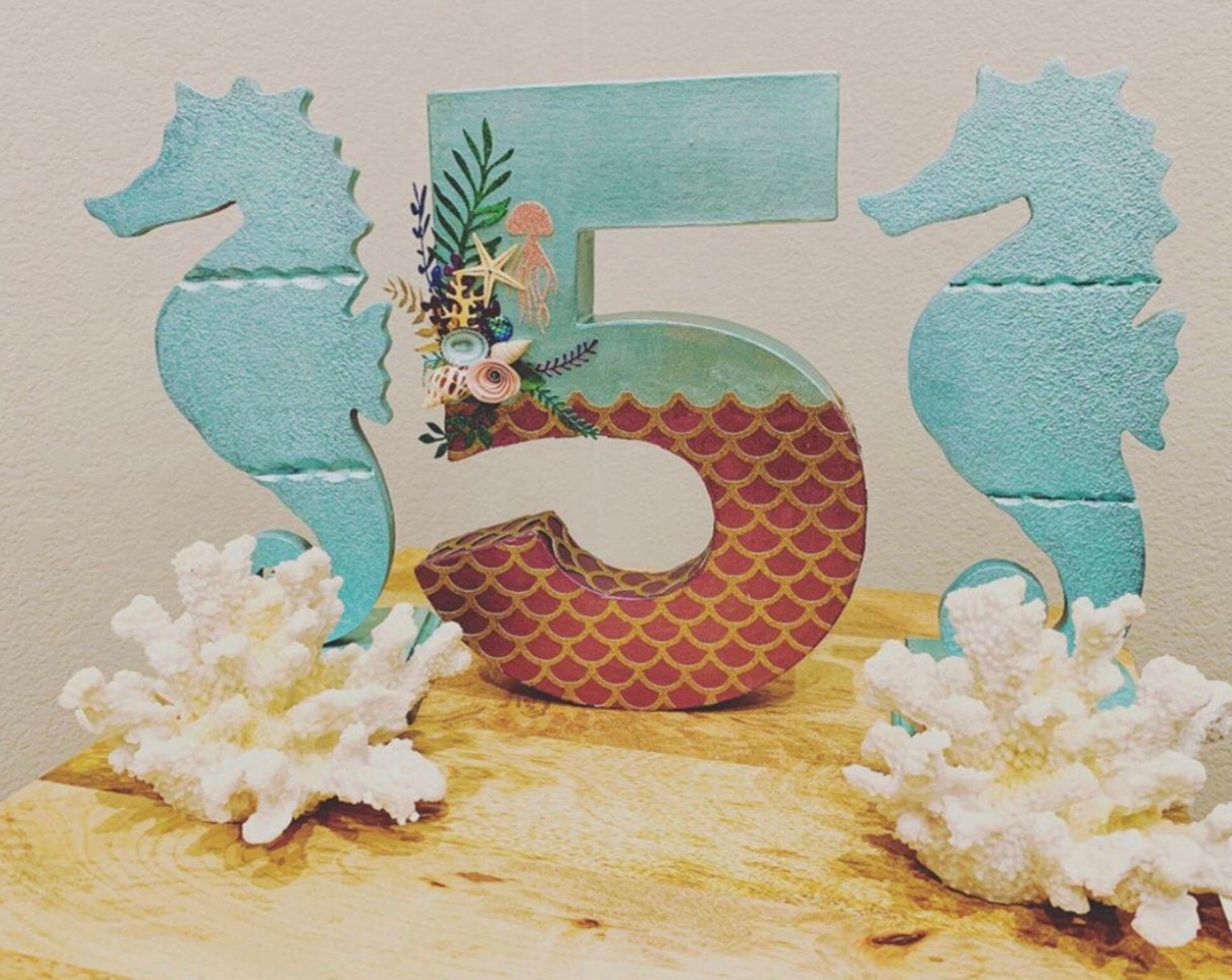 Mermaid Theme Number Photo Prop. Mermaid Party Decoration - Etsy