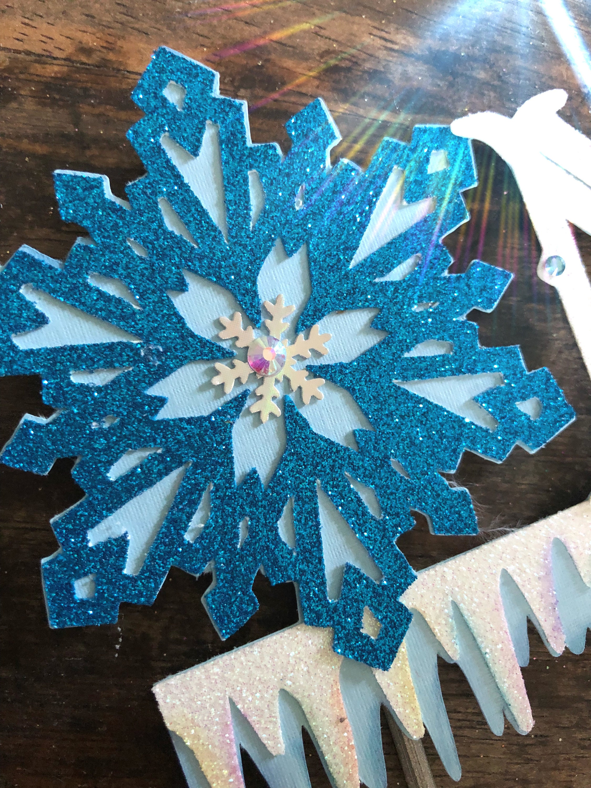 Frozen Cake Topper. Snowflake Cake Topper. First Birthday. Winter ...