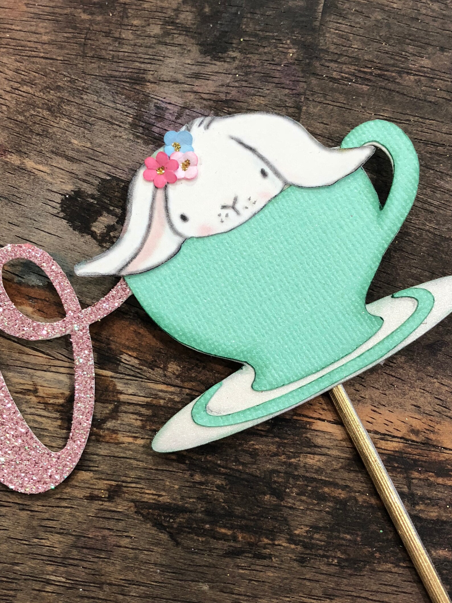 Bunny Cake Topper. Baby Bunny Cake Topper. Tea for Two - Etsy