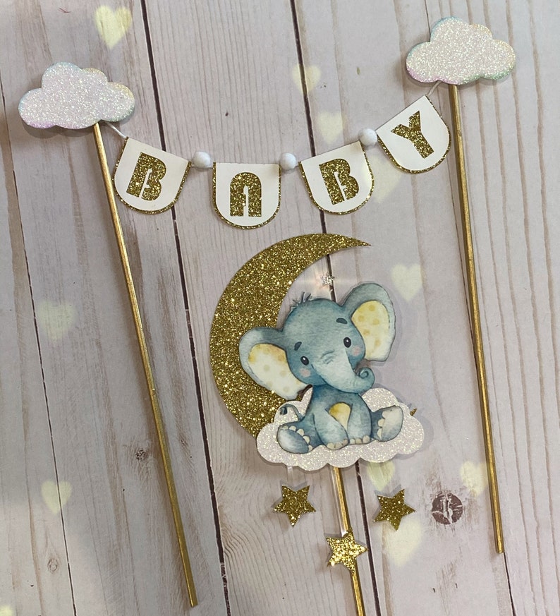 Baby Elephant cake topper. Baby Shower Cake Topper. Little | Etsy