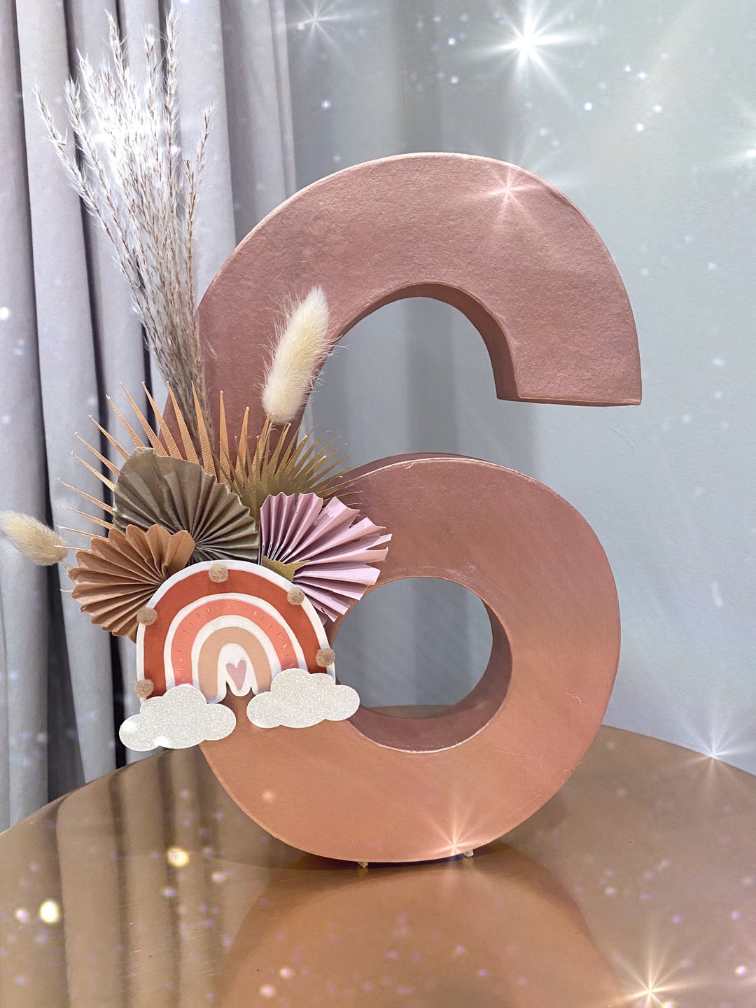 Rainbow Boho Number Photo Prop. Rainbow Party Decoration. Choose Number ...