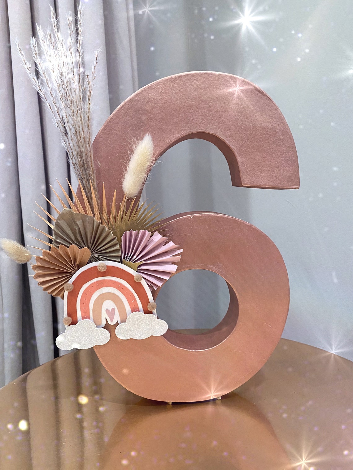 Rainbow Boho Number Photo Prop. Rainbow Party Decoration. - Etsy