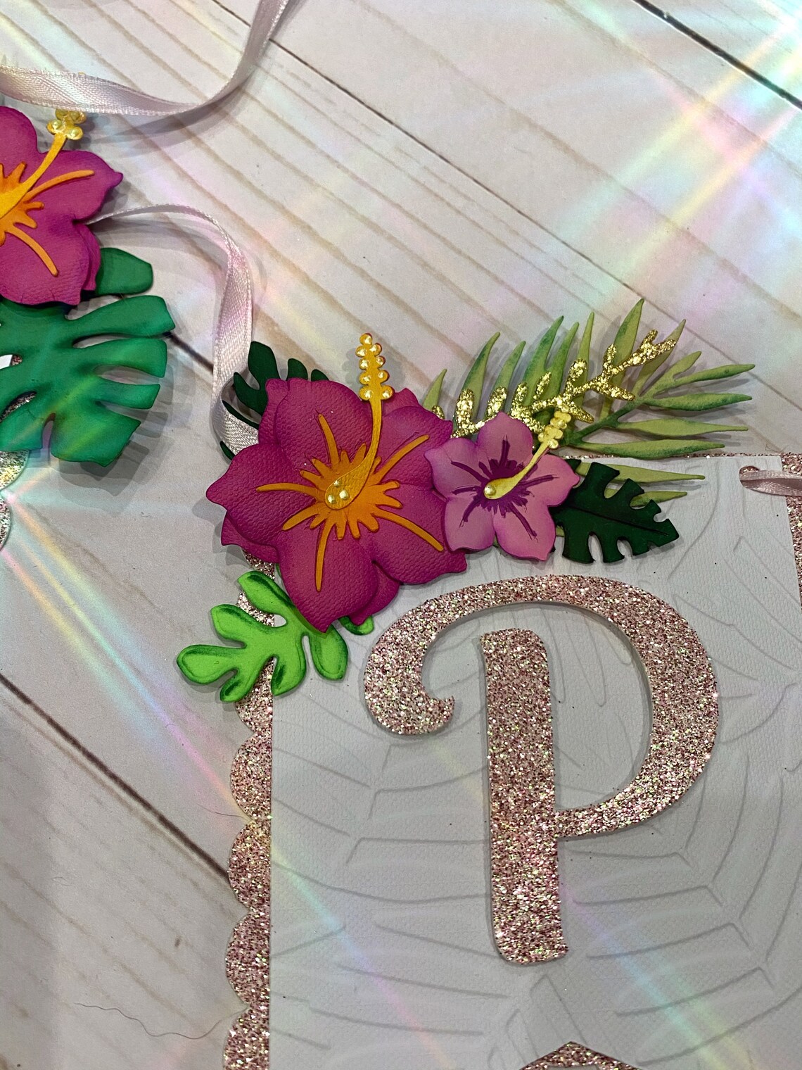 Tropical Happy Birthday Banner. Aloha birthday banner. | Etsy